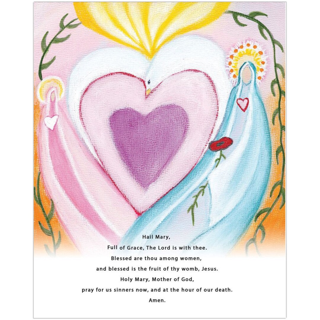 Hail Mary Art Print. Virgin Mary Art Print - Etsy