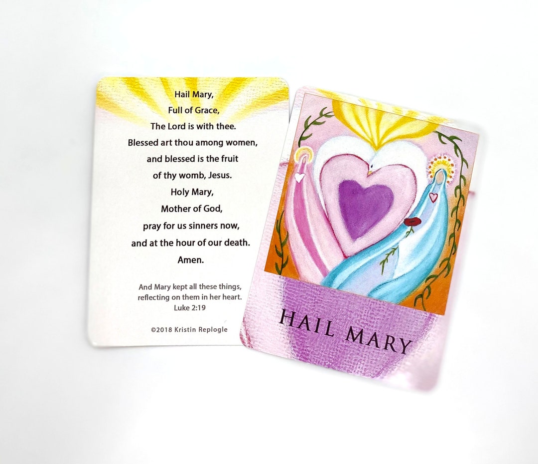 Hail Mary Prayer Card - Etsy