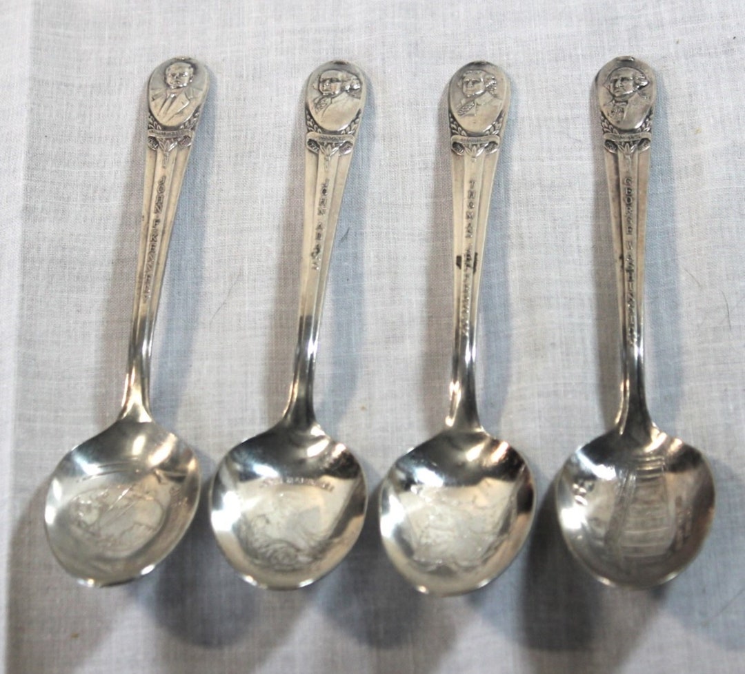 Collectible President Silver Plated Spoons,silver Memorial President ...