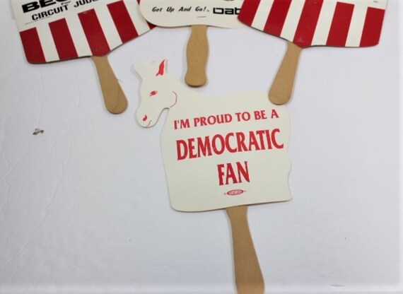 Democrat Hand Fans,Political Hand Fans,Hand Fans Poli… - Gem
