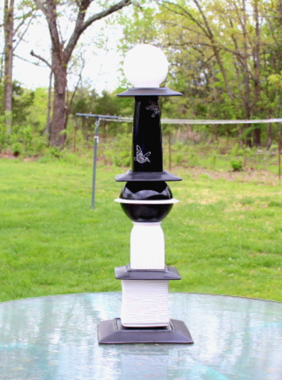 Checkmate TotemTall Glass TowerGlass ArtYard Glass ArtDeck | Etsy