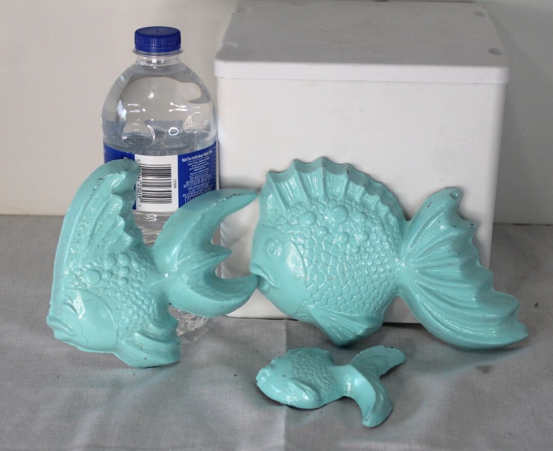 Fish Plaster Bathroom Wall Decor,3 Pc Fish Set, Fish Facing Left,mid ...