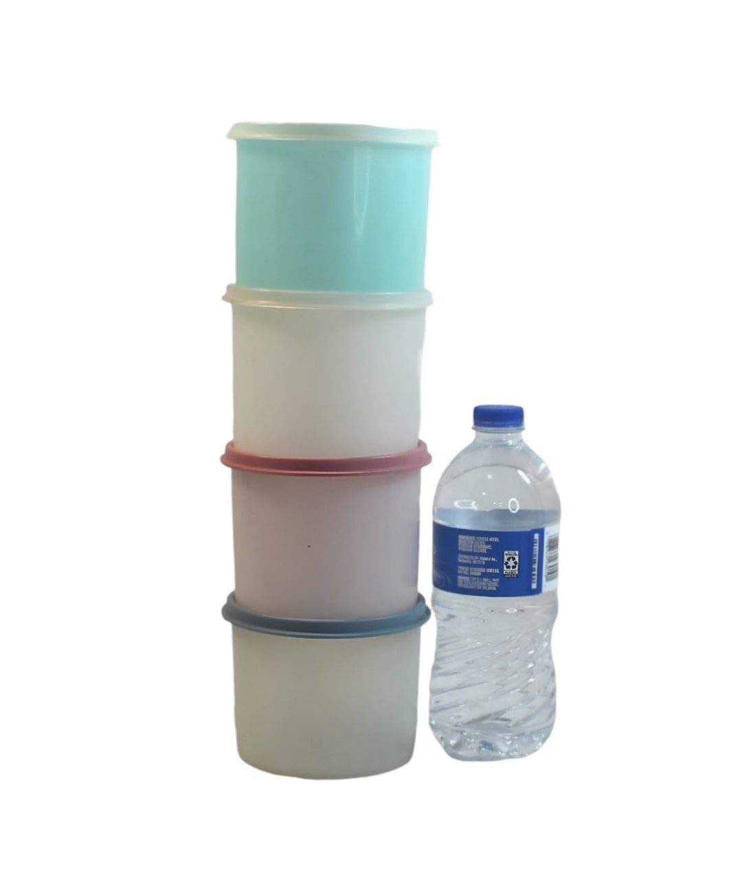 Set of 4 Tupperware Round 2 Cup Containers With Lids,tupperware Round ...