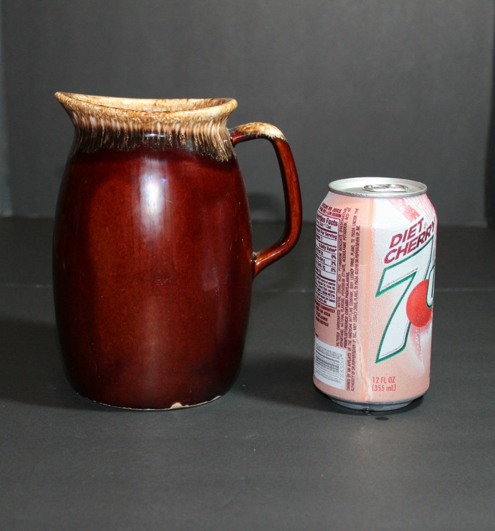 Hull Cream Pitcher,hull Pottery Brown Drip,32 Oz Hull Pitcher Brown ...