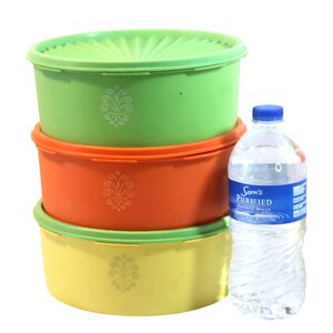 Set of 3 Tupperware Storage Containers With Lids,tupperware Sunburst ...