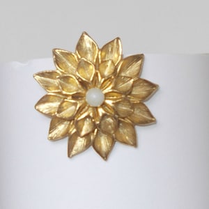 Flower Scarf Pin Vintage/retro Gold Flower Made in German Gold Flower ...