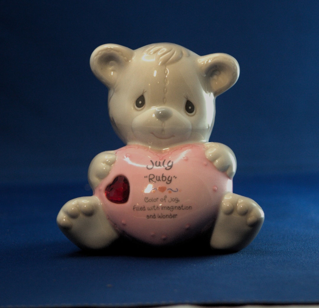 July Ceramic Bear Bank,july Birthday Gift,ceramic Bear Bank,july Bear ...