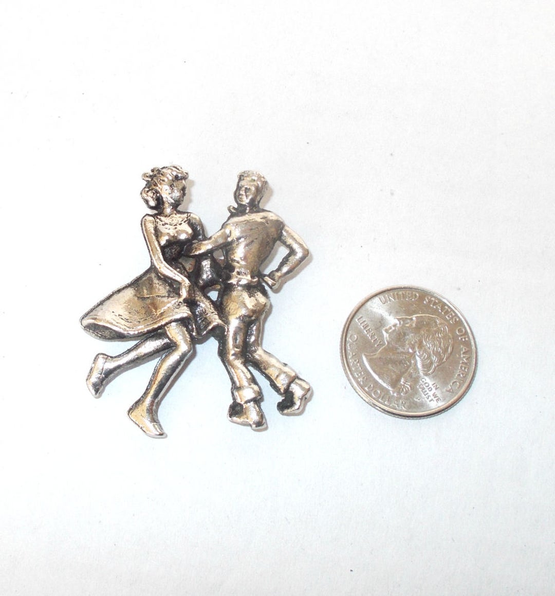 Bolo Silver Square Dance Couple, Silver Square Dancing Couple Bolo ...