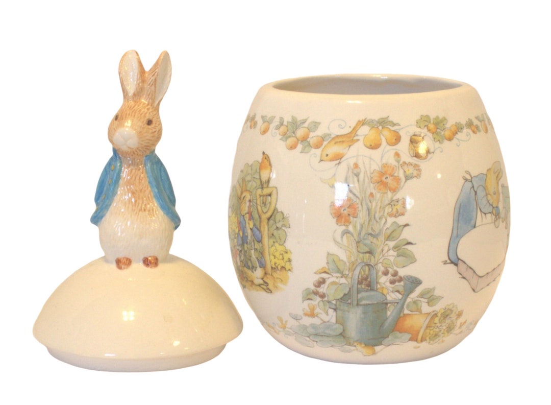 Peter Rabbit Egg,teleflora Vase,easter Deco,egg Shape Ceramic Candy Jar ...