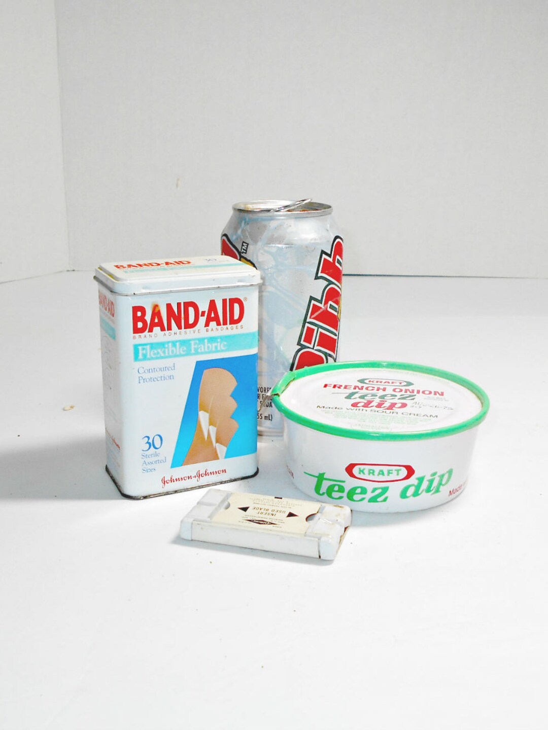 Set of 3 Advertising Tins,advertising Tins,band Aid Tin,gillette Razor ...