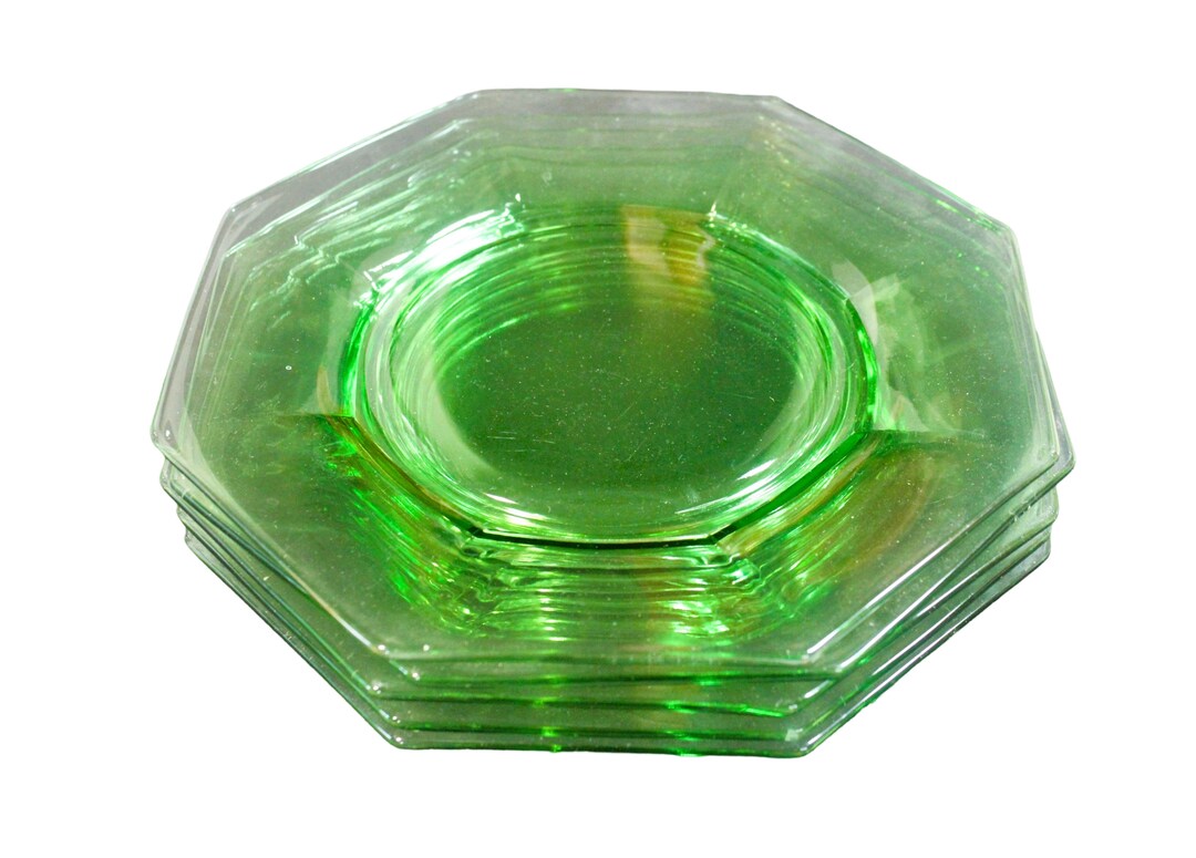 RARE Set of 5 Depression Octagon 8.5 Inch Plates,unique Plates,octagon ...