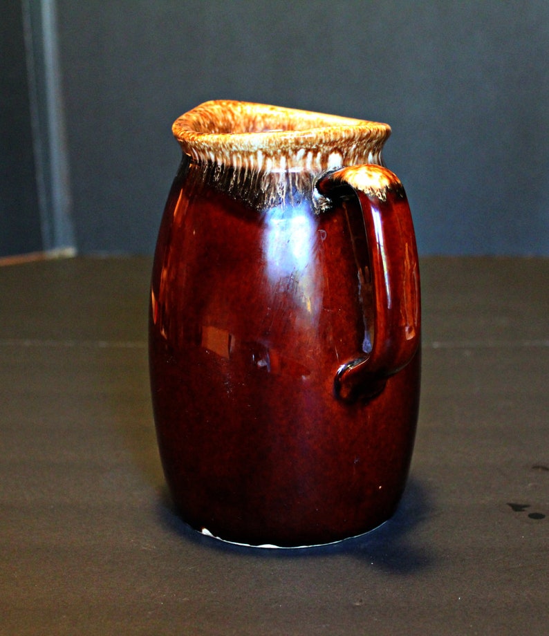 Hull Cream Pitcher,hull Pottery Brown Drip,32 Oz Hull Pitcher Brown ...