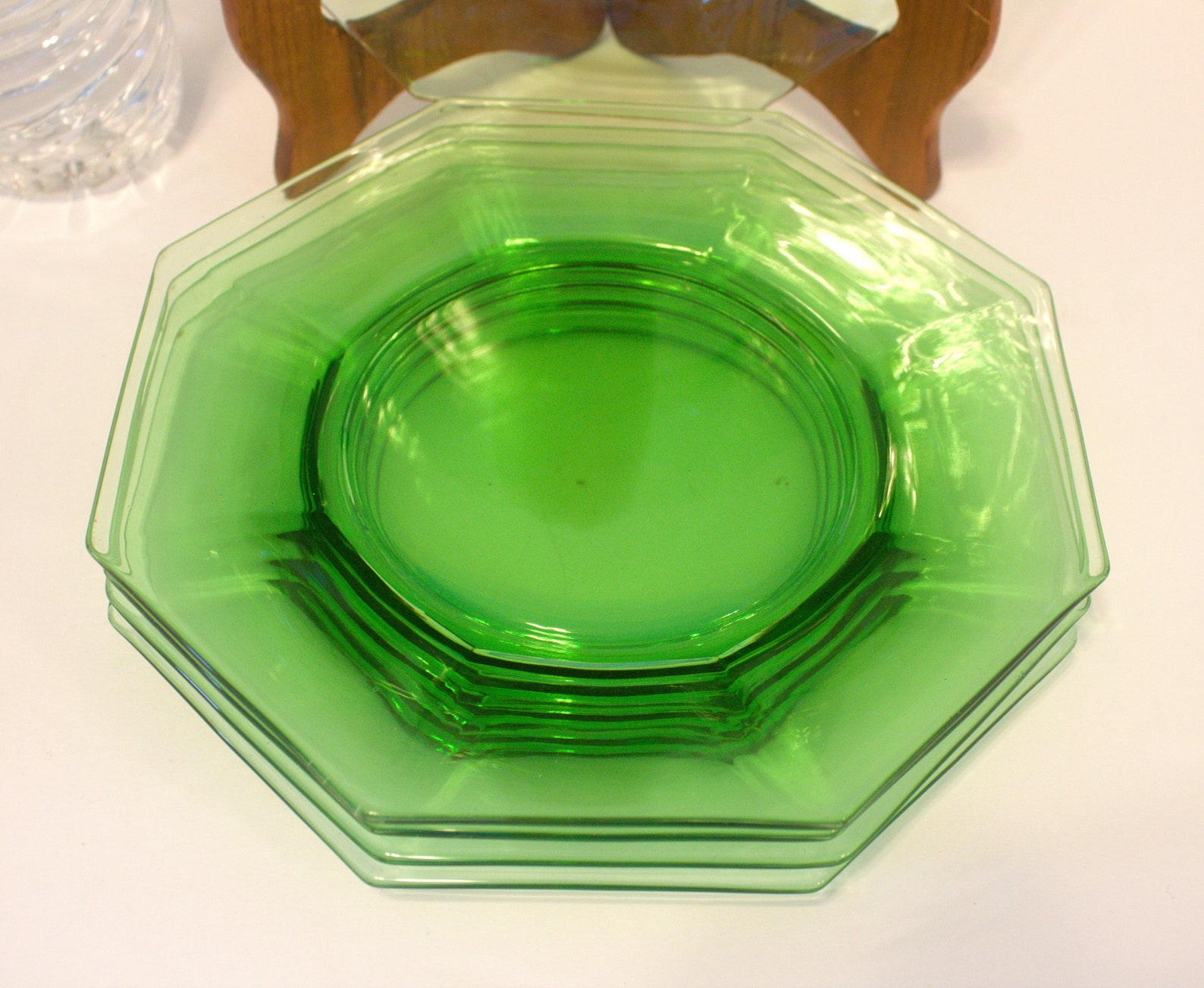RARE Set of 5 Depression Octagon 8.5 Inch Plates,unique Plates,octagon ...