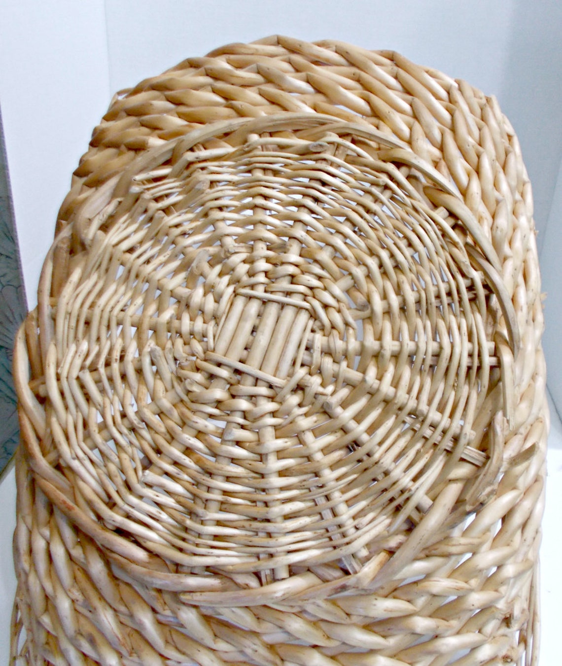 Large Wicker Basketlarge Square Wicker Basketlarge Twig - Etsy