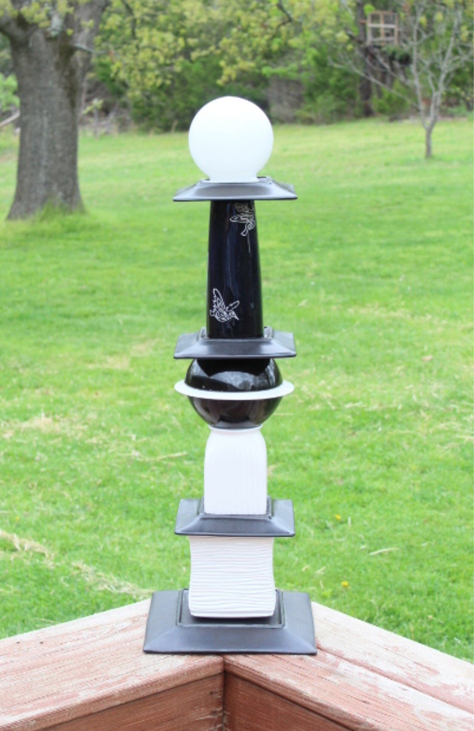 Checkmate TotemTall Glass TowerGlass ArtYard Glass ArtDeck | Etsy