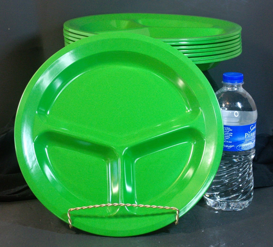 Green Apple Divided Melmac Plate,green Texas Ware Divided Plate ...