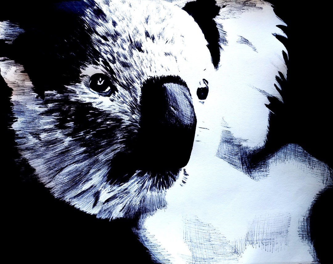 Original OOAK Koala Pen Drawing - Etsy