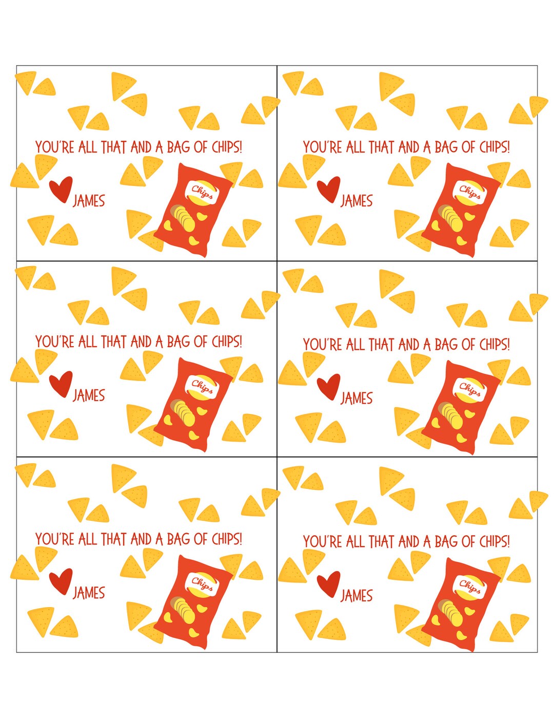 All That and A Bag of Chips Valentine - Etsy