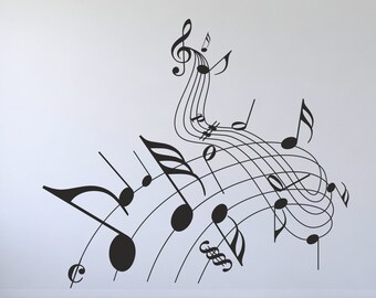 Musical Notes Wall Decal Sticker Art. Any Colour and | Etsy