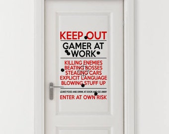 KEEP OUT GAMER at Work Novelty Sign Gift Xbox Ps3 Ps4 Playstation Funny ...