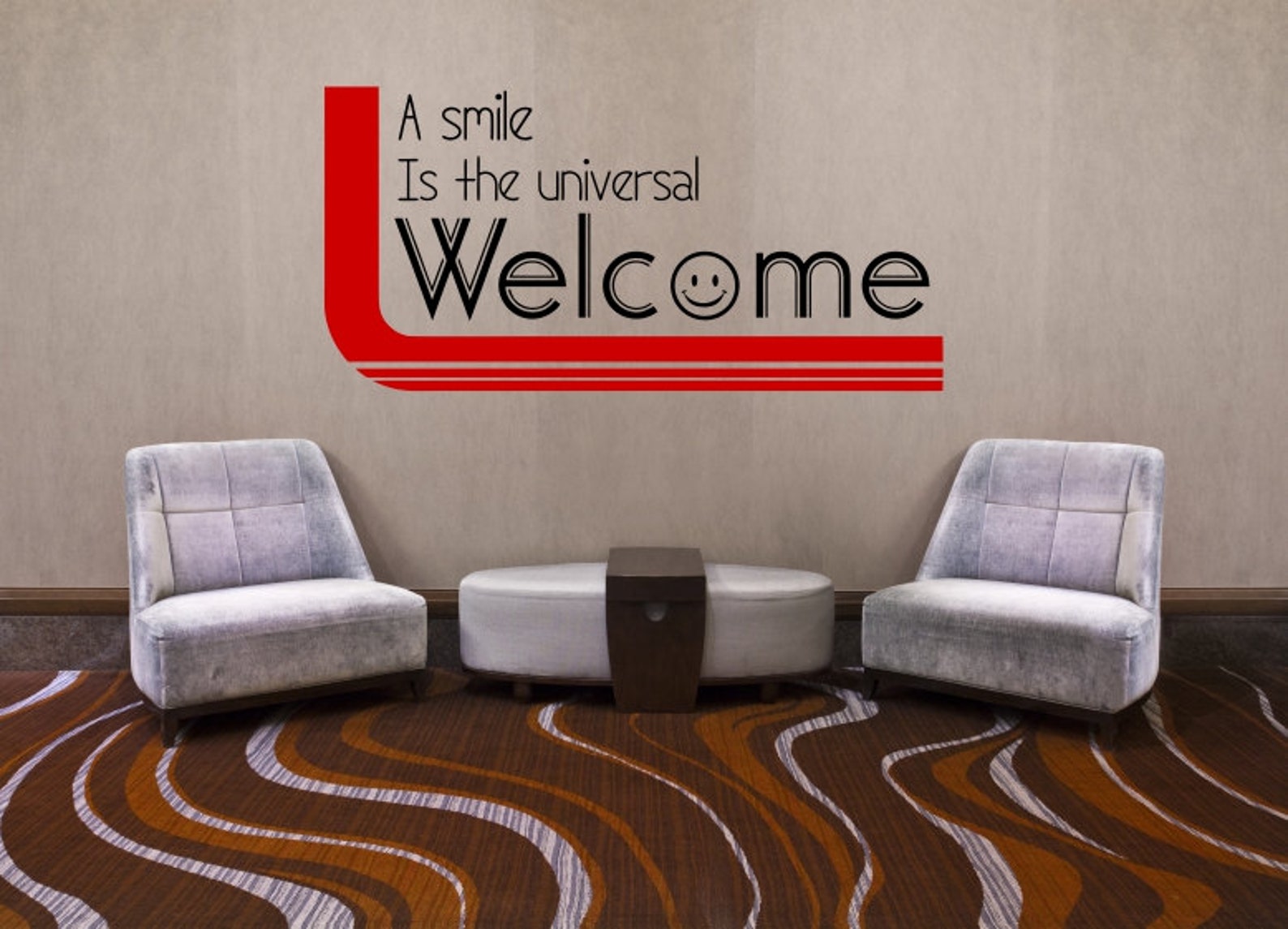 A Smile is the Universal Welcome Removable Wall Vinyl Art | Etsy