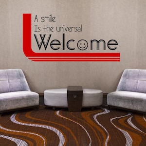 A Smile is the Universal Welcome Removable Wall Vinyl Art Decal Sticker ...