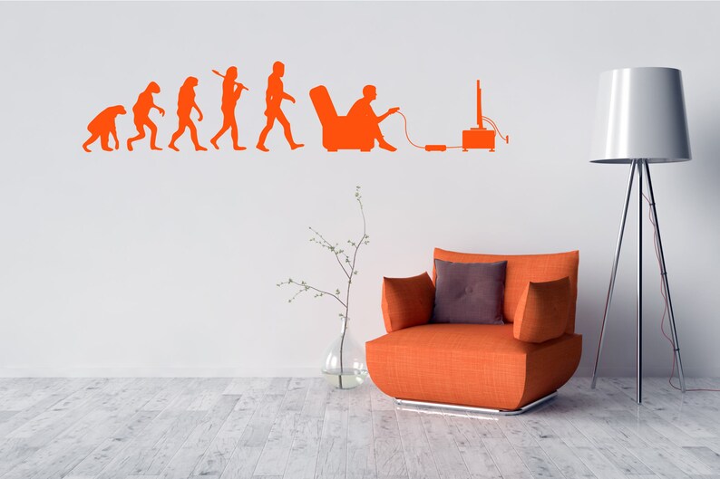 Evolution of Man to Gamer. Vinyl Wall Art Decal Sticker. Any - Etsy UK