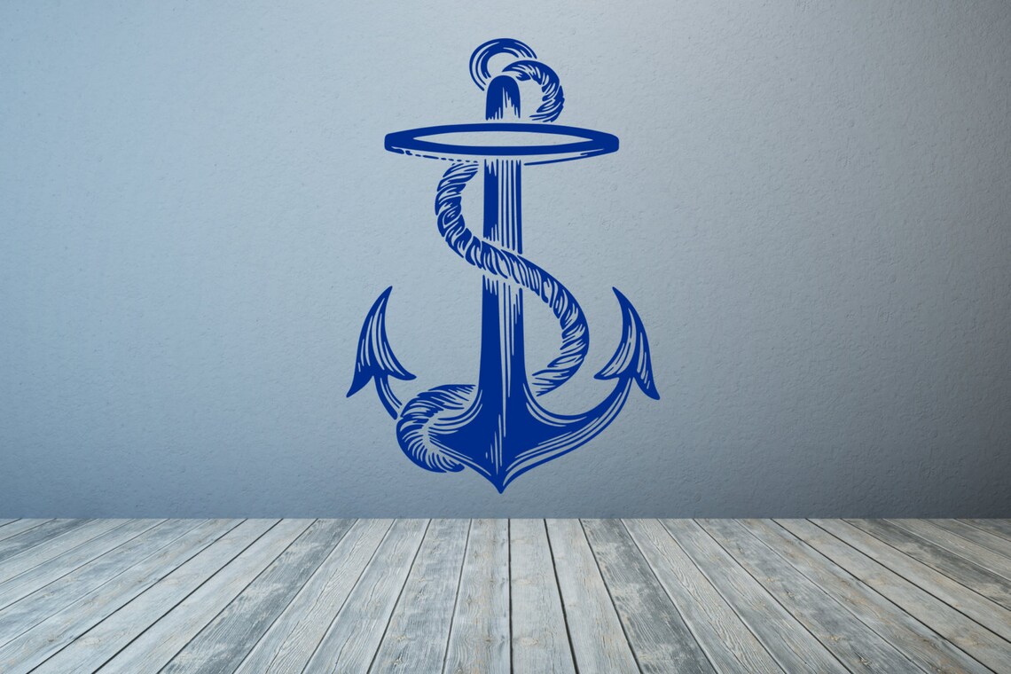 Anchor. Vinyl wall art decal sticker. Any Color or Size32 | Etsy