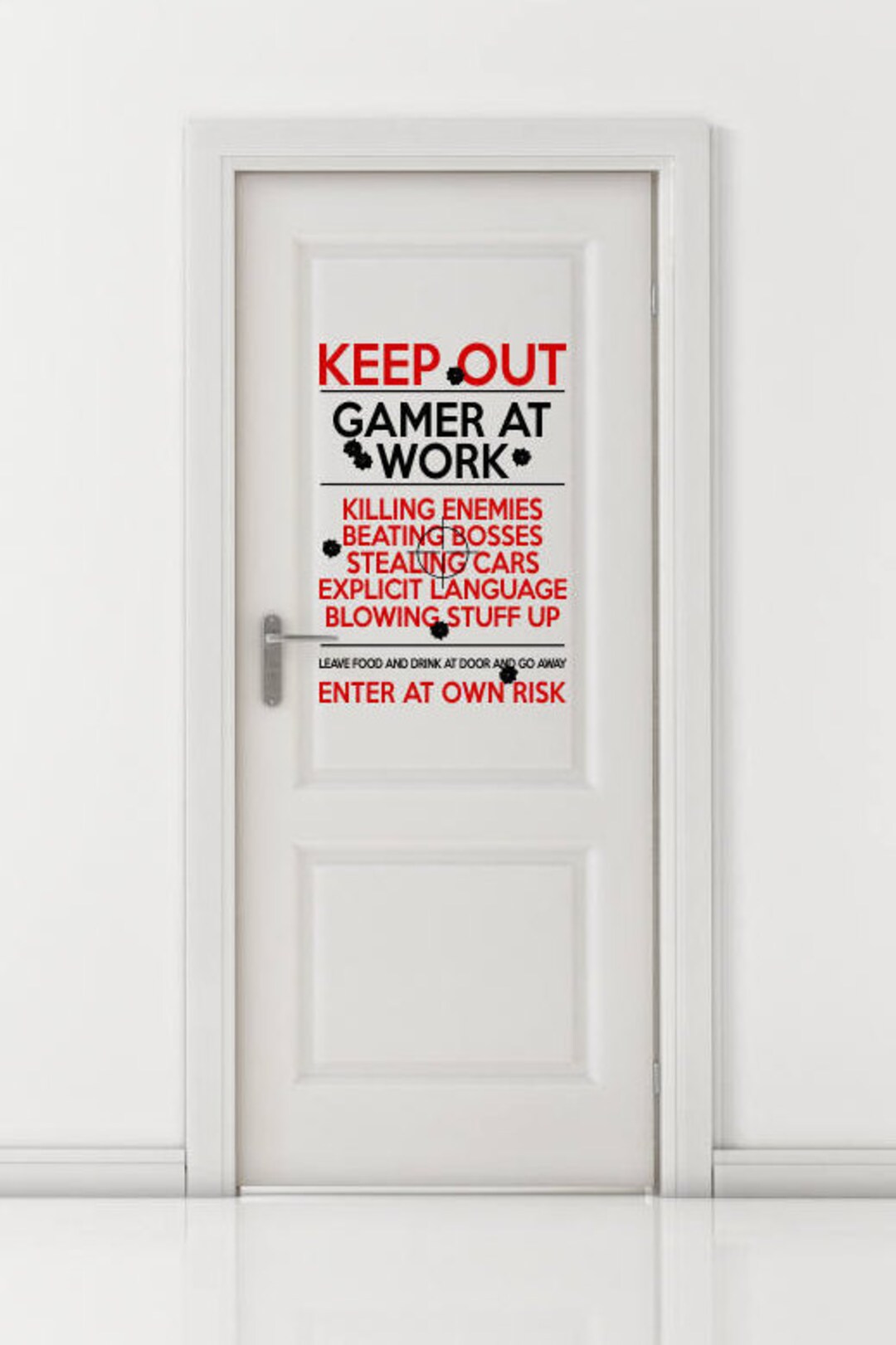 Keep Out Gamer at Work, Warning Sign. Vinyl Wall Art Decal Sticker ...