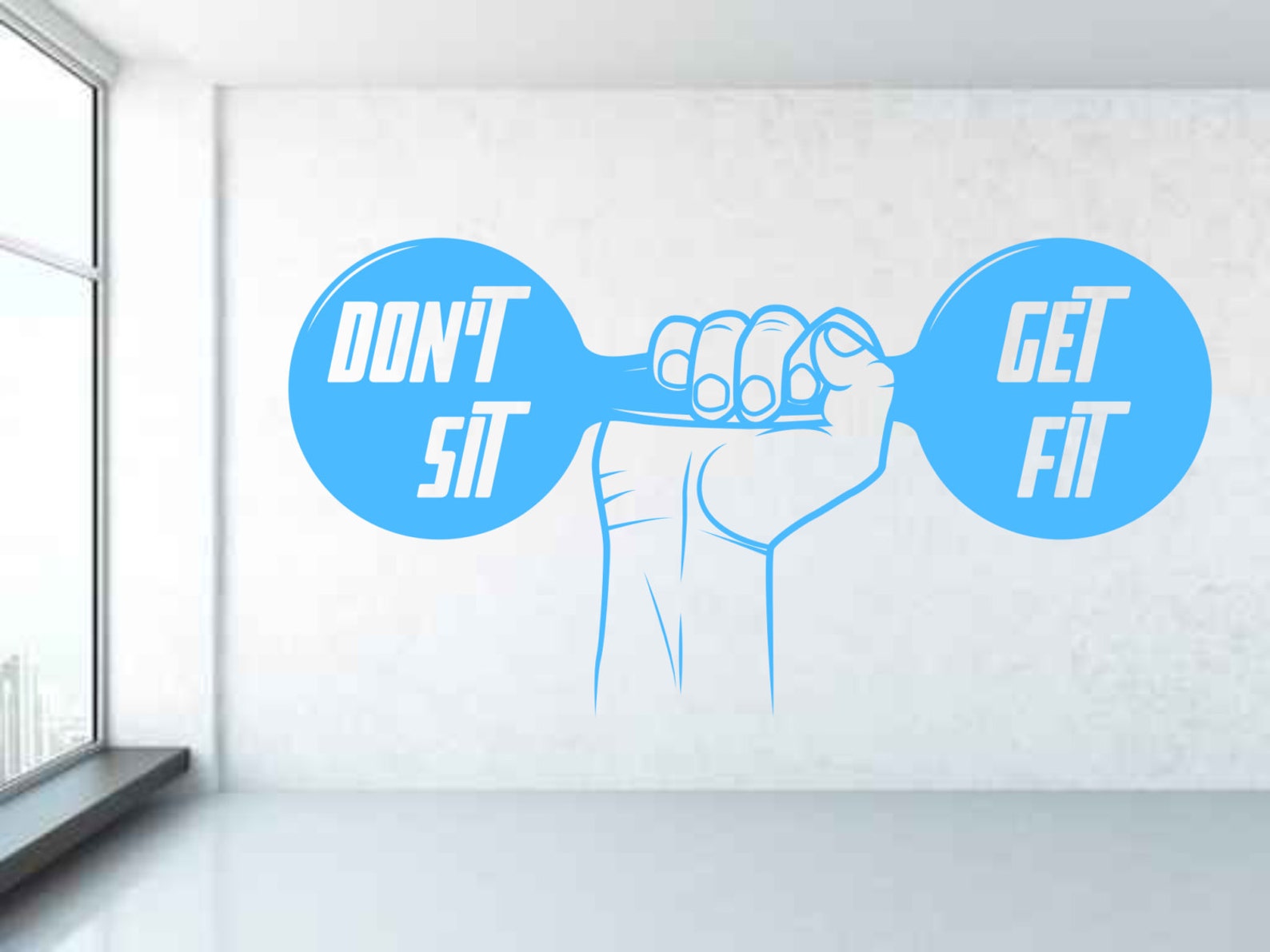 Don't Sit Get Fit. Motivational Gym Decal Sign Sticker - Etsy