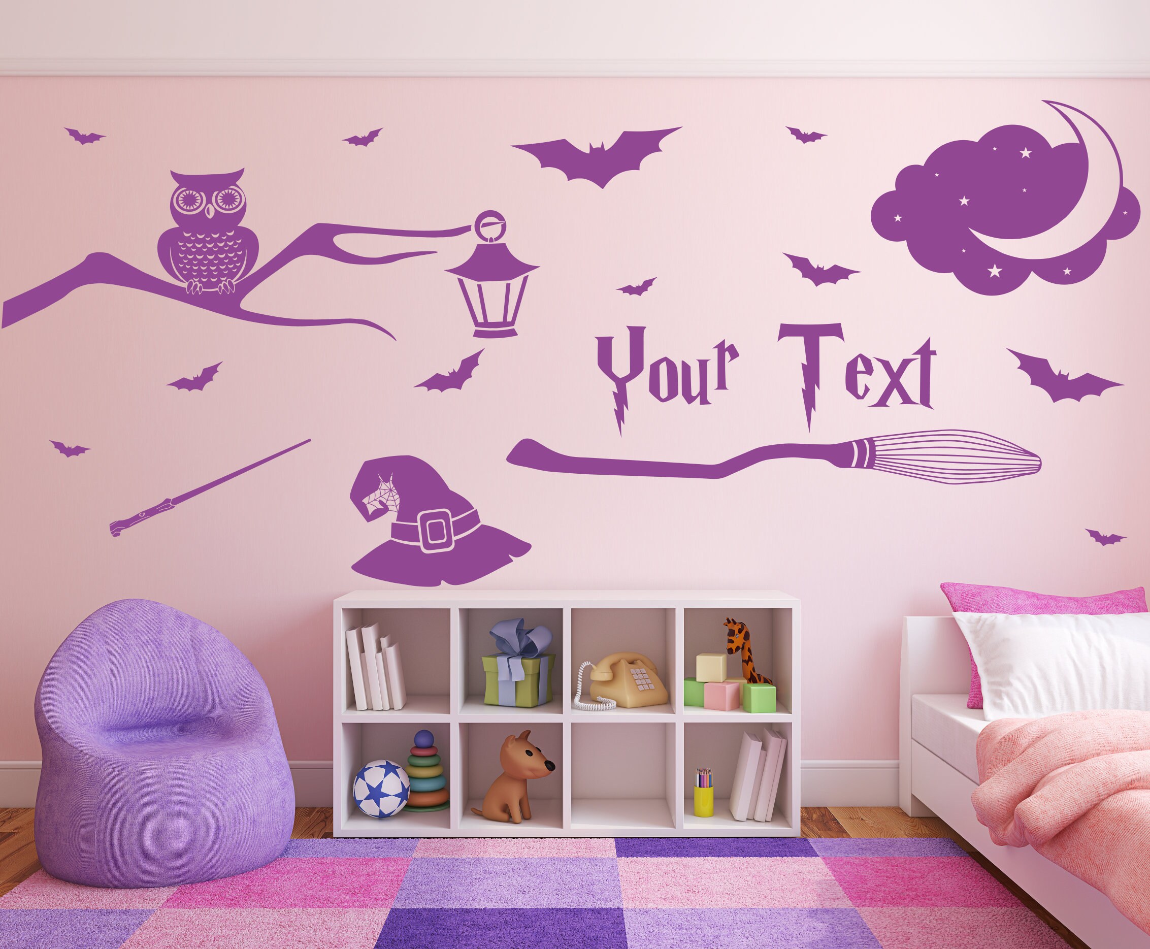 Wizards & Magic Personalised Full Wall Vinyl Wall Decal - Etsy UK
