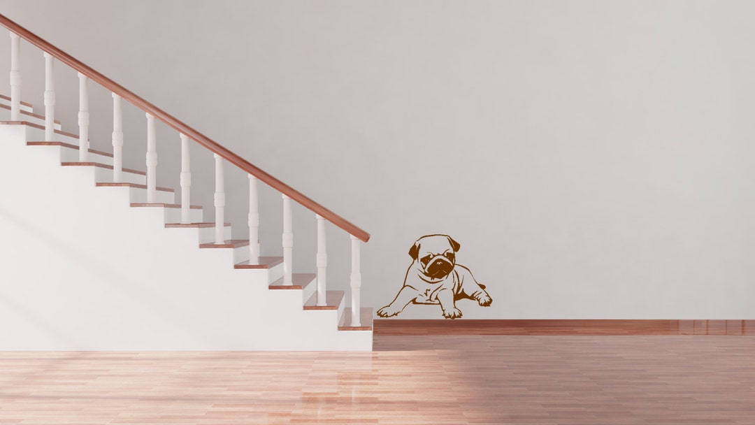 Pug Pet Dog Wall Sticker Decal Art. Any Colour and a Choice of Sizes ...