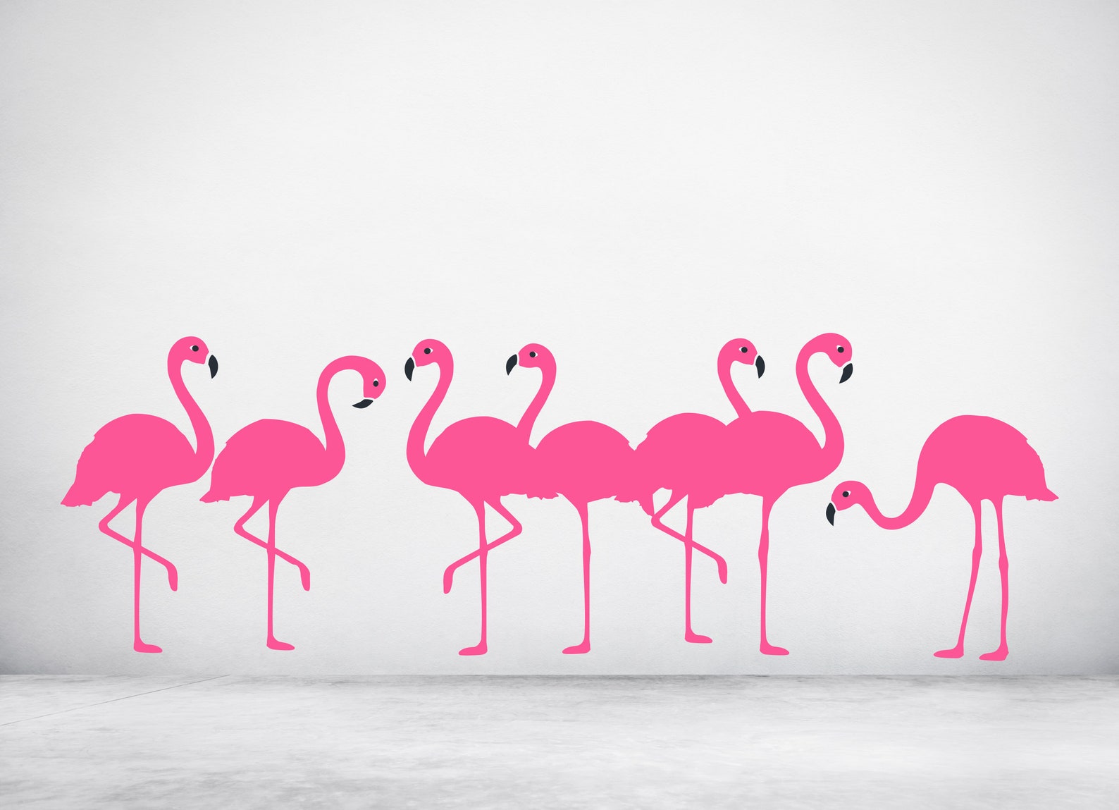 Flamingo Flock Vinyl Wall Sticker Decal Art. Any Colour and a | Etsy