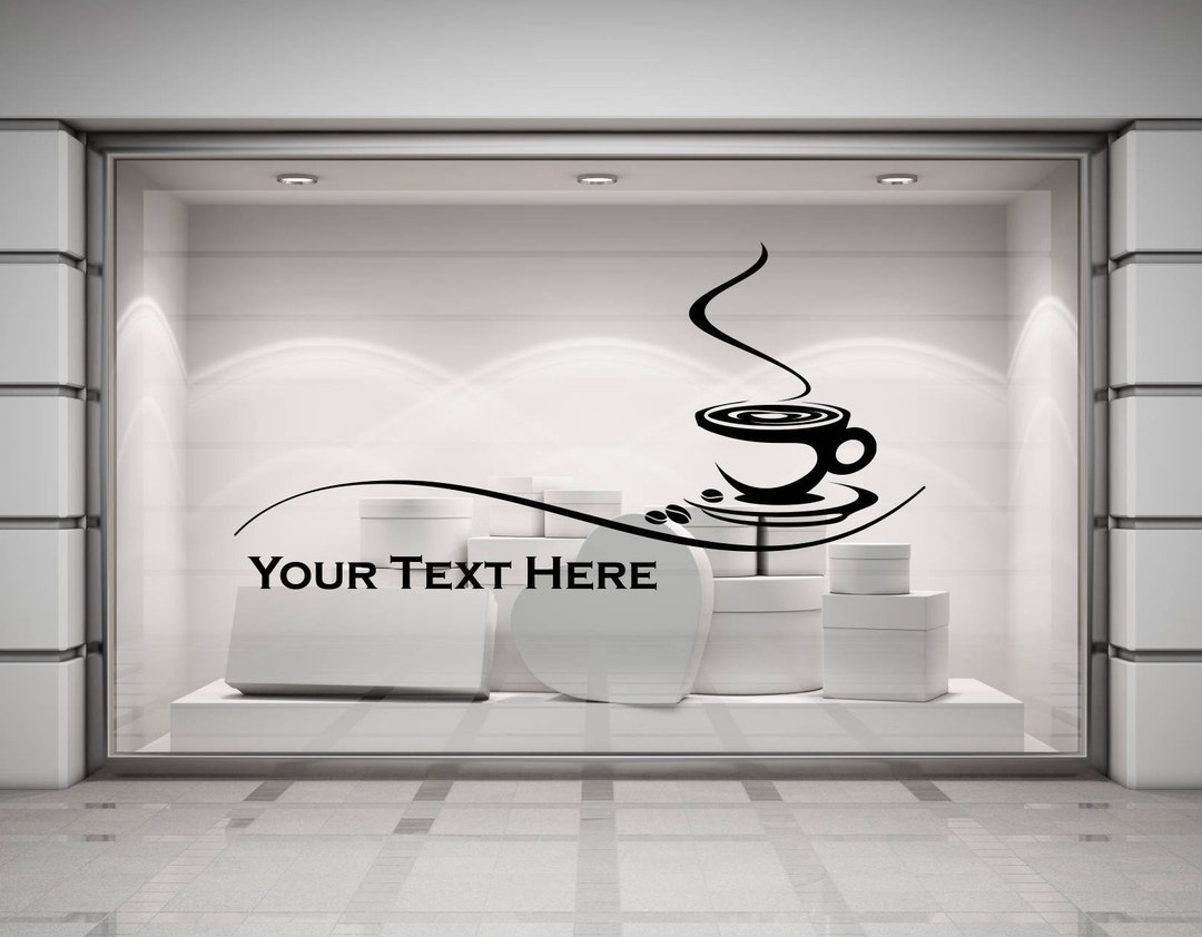 Custom Text Restaurant, Cafe, Coffee Shop, Business Decal Sign Sticker ...