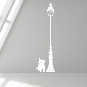 Kitten & Lamp Post Wall Art Sticker Decal - Any Colour or Size(#27) - Etsy