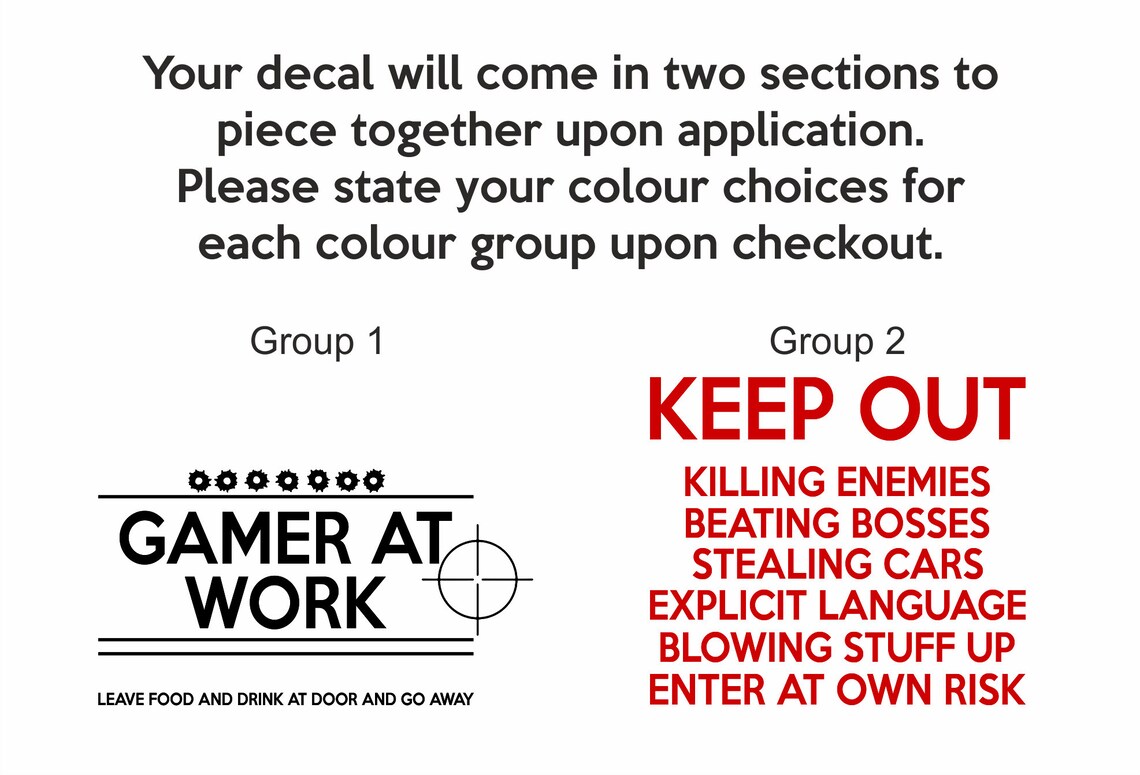 Keep Out Gamer at Work Warning Sign. Vinyl Wall Art Decal - Etsy