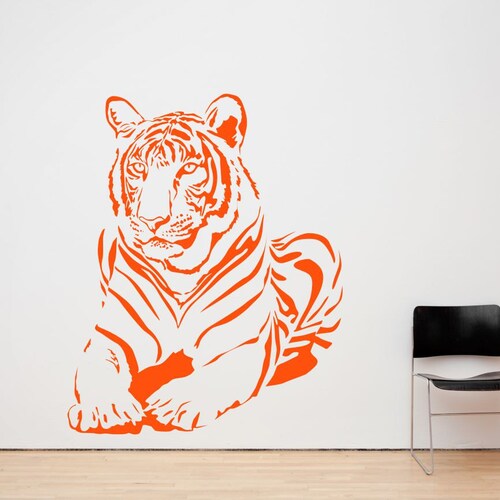 Lying Tiger. Vinyl Wall Sticker Decal Art. Any Colour and a | Etsy