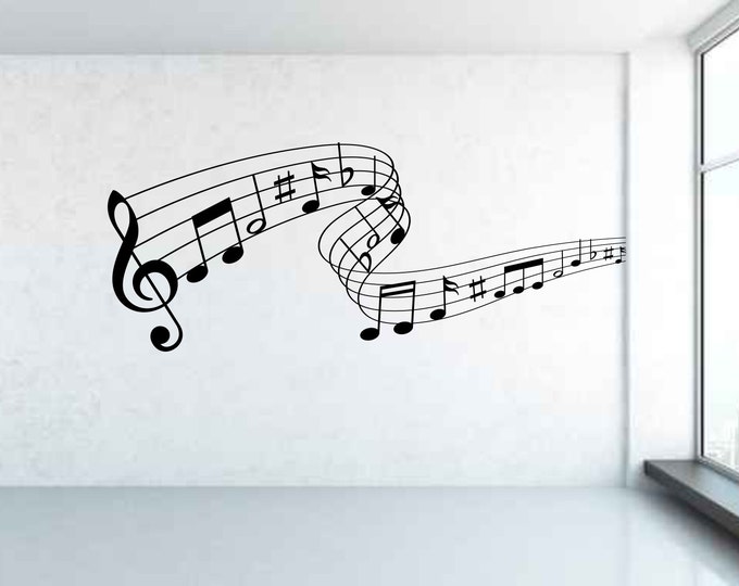 Musical Notes Wall Decal Sticker Art. Any Colour and | Etsy