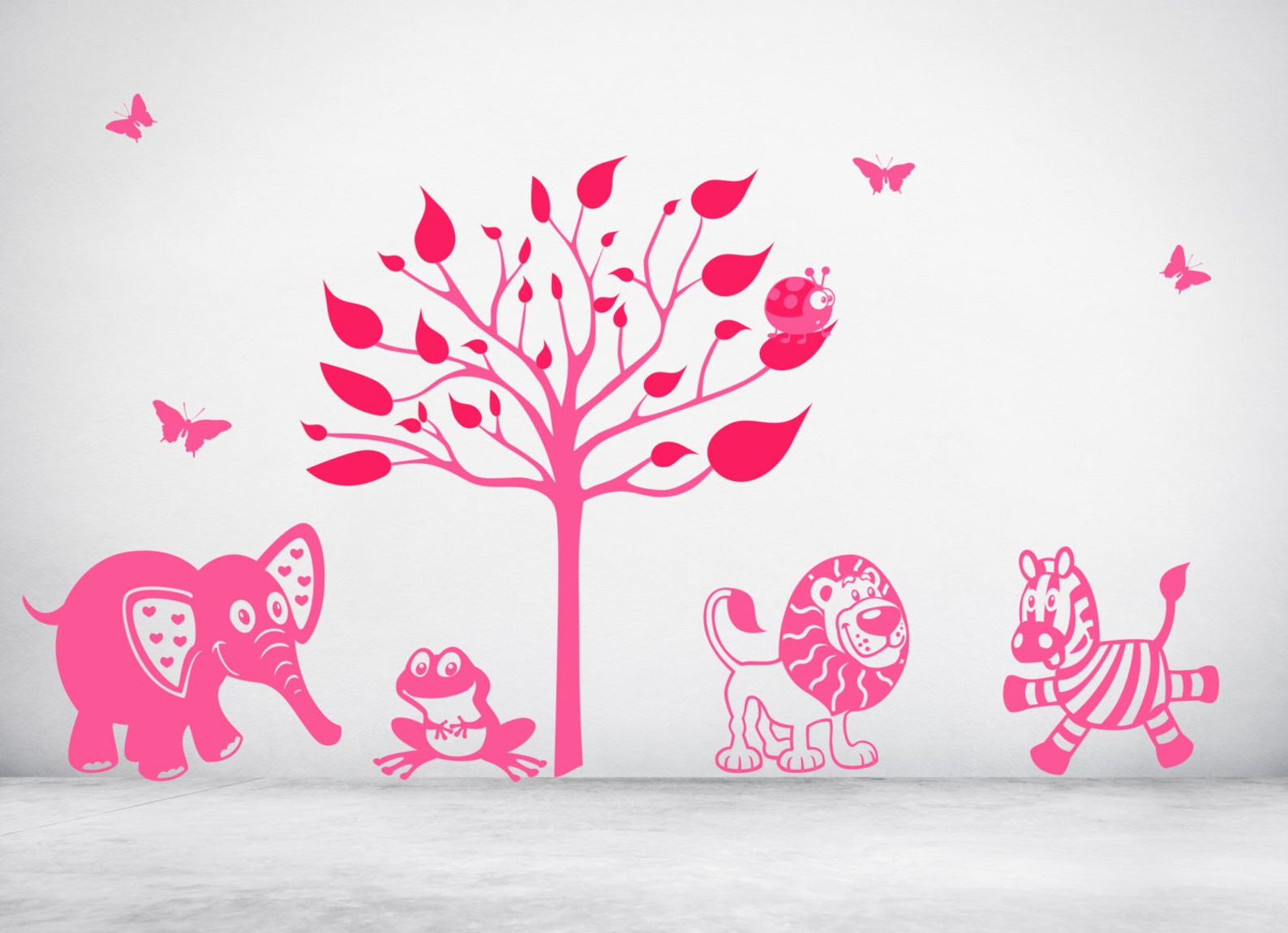 Jungle Animals & Tree Wall Decal Sticker. Any Combination of | Etsy