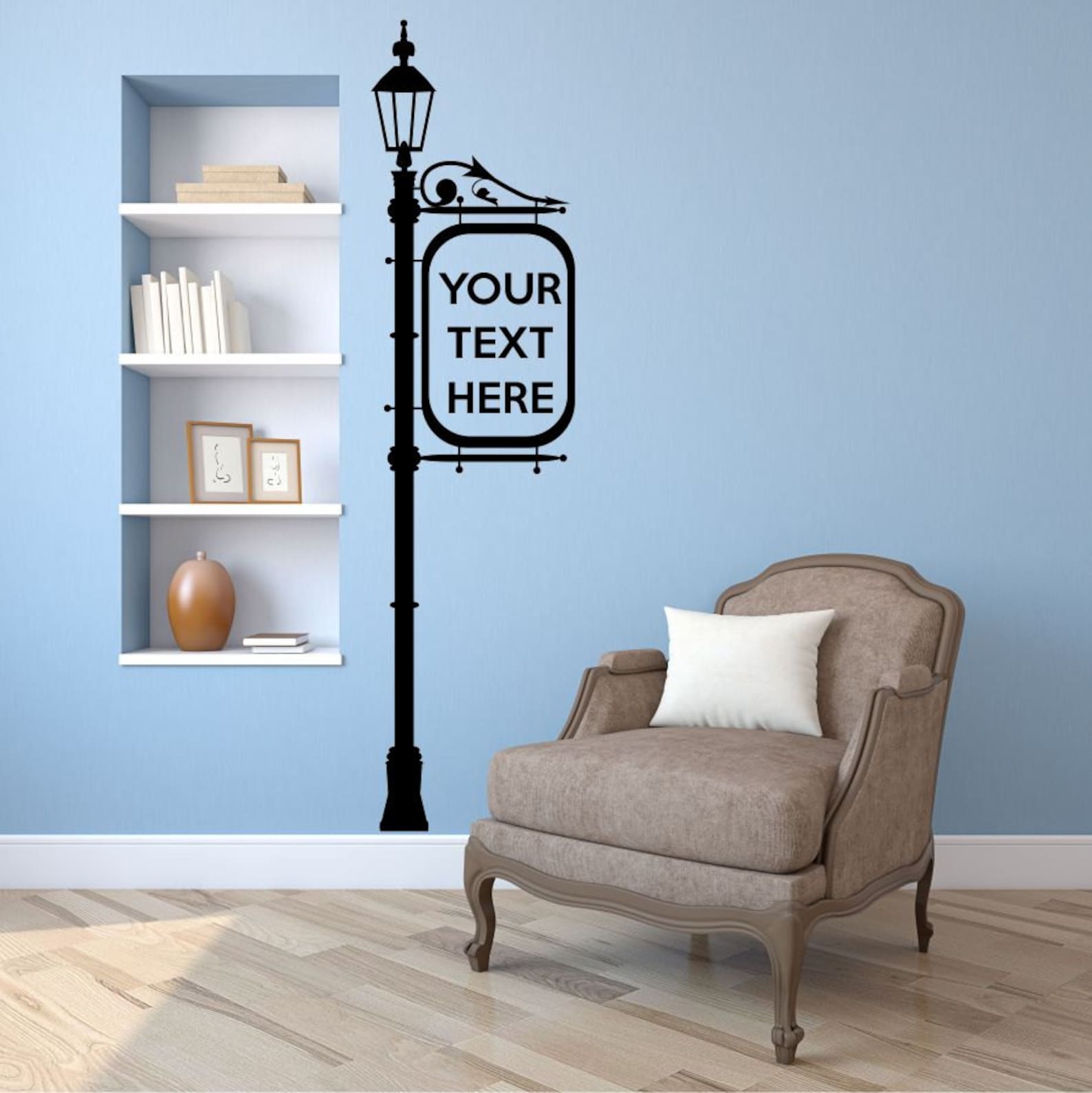 Lamp Post & Sign With Personalised Text Quote or Words.vinyl - Etsy