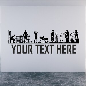 Gym People & Equipment Personalised, Add Your Own Text, Decal Sign ...