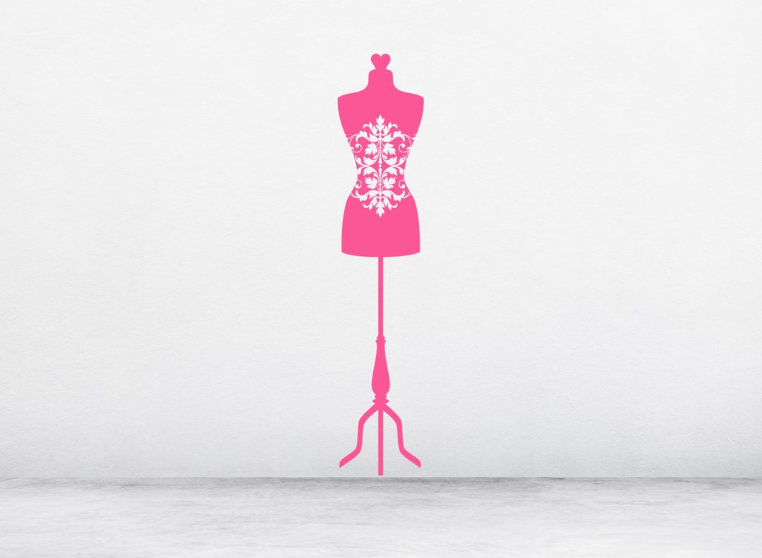 Clothes Stand Mannequin With Scrolled Pattern Wall Sticker Decal Art 84 ...