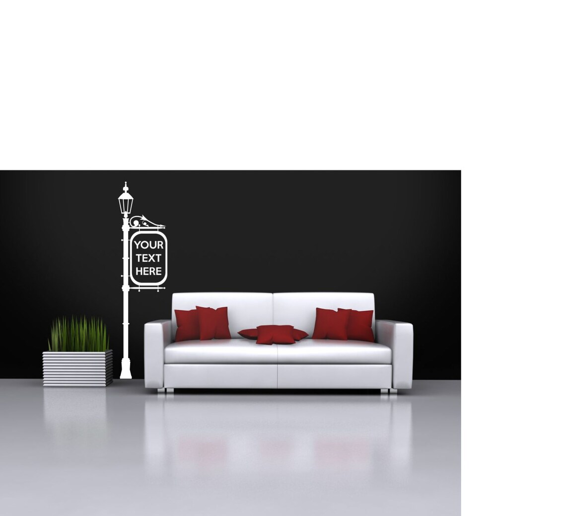 Lamp Post & Sign With Personalised Text Quote or Words.vinyl - Etsy