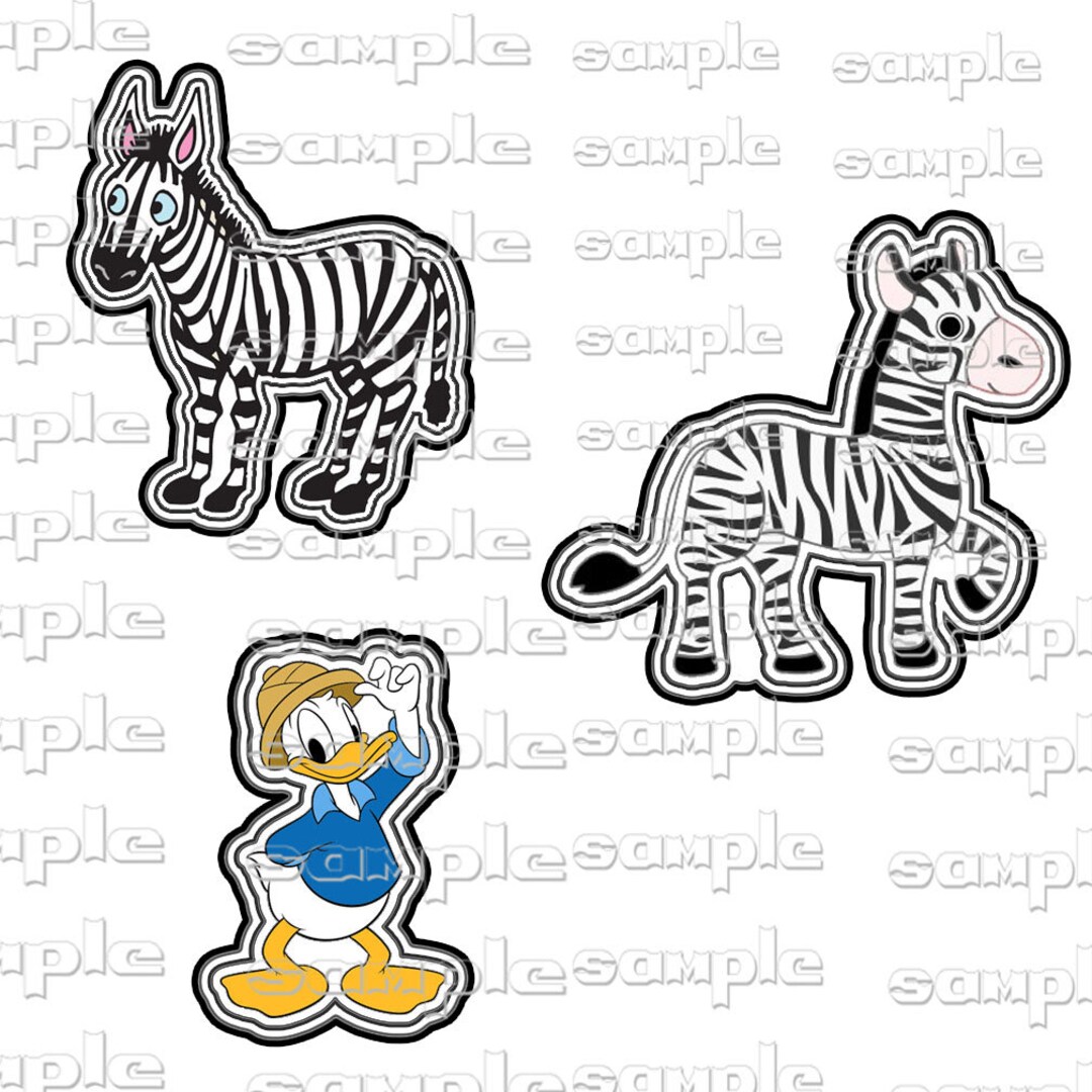 Disney Zebra Donald 3 Pc J Premade Scrapbook Page Paper Piece Die Cuts ...