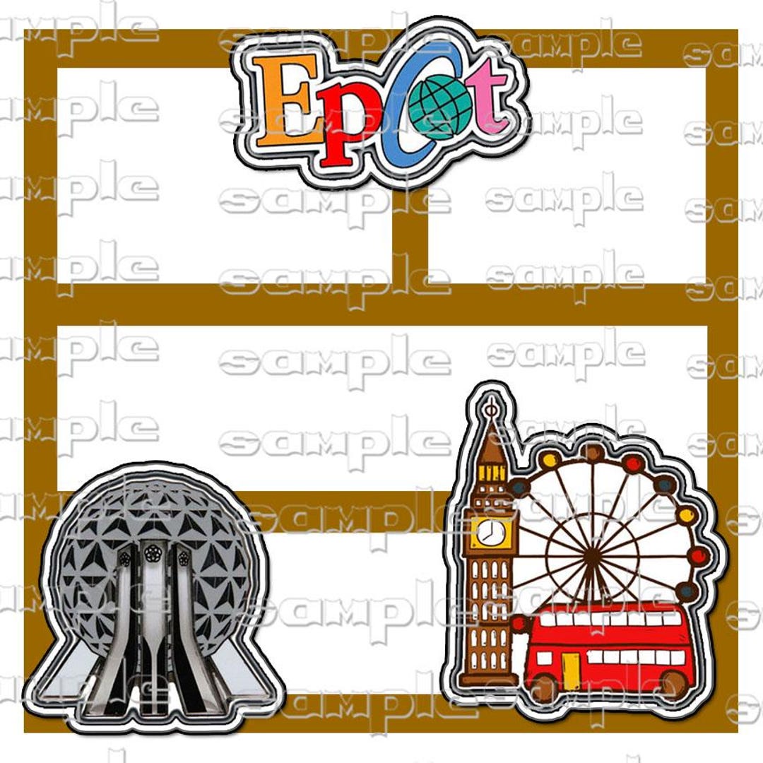 Disney Epcot V Overlay Frame 12 X 12 Scrapbook Page Paper Pieces ...