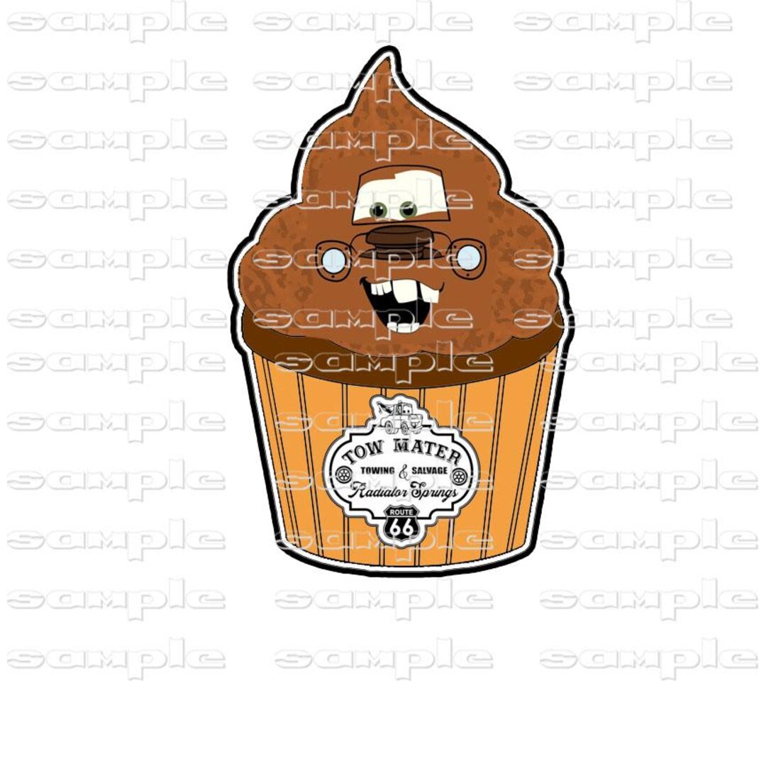 DISNEY Tow Mater Cupcake Rea Premade Piece Die Cut Embellishments ...