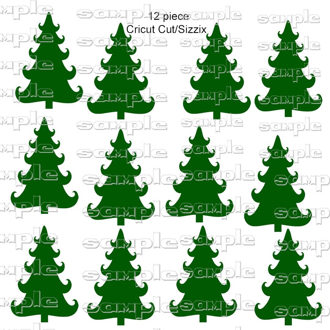 Curly Christmas Tree Silhouette12 Pc Premade Scrapbook Page Paper Piece ...