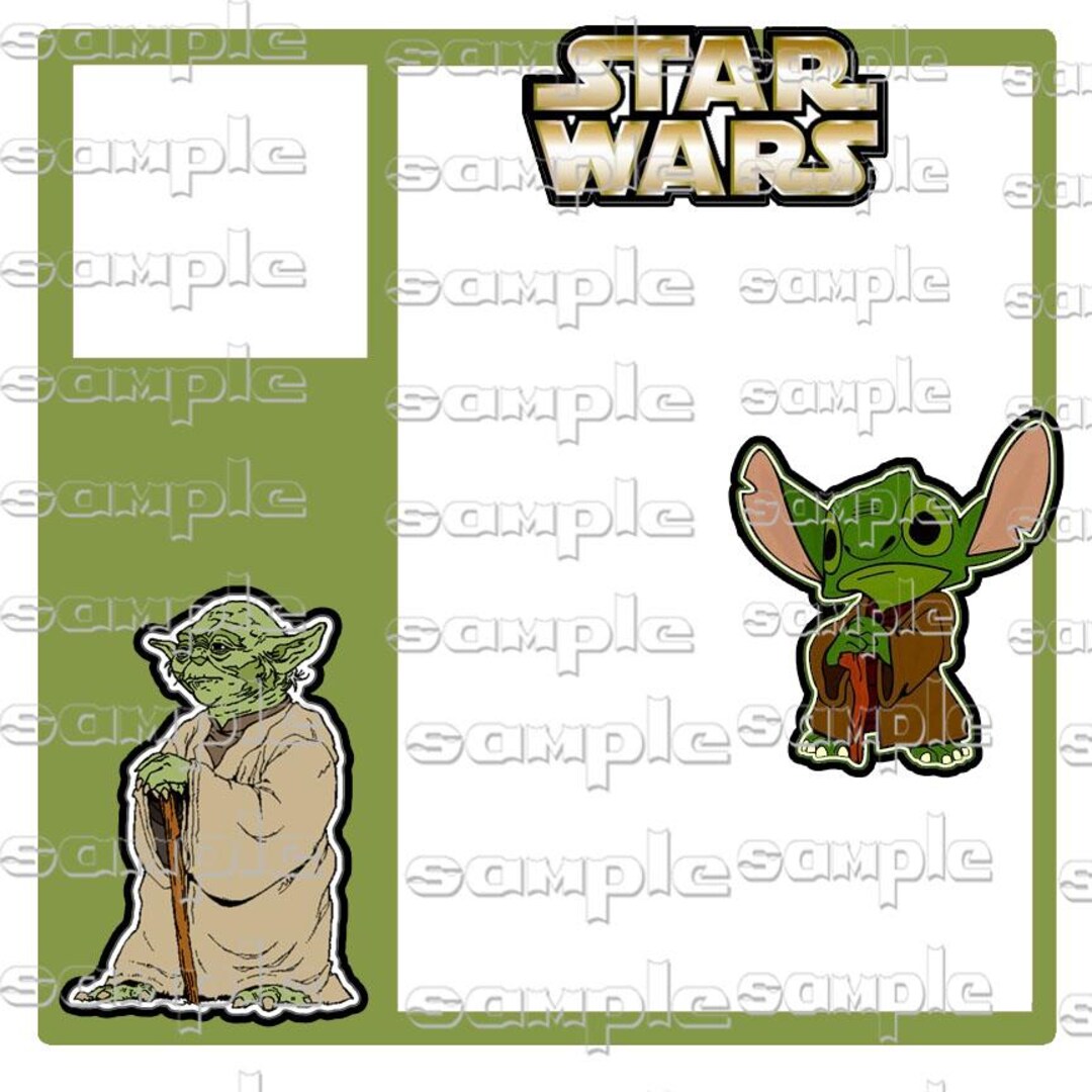 Disney Yoda Star Wars F Overlay Frame 12 X 12 Scrapbook Page Paper ...