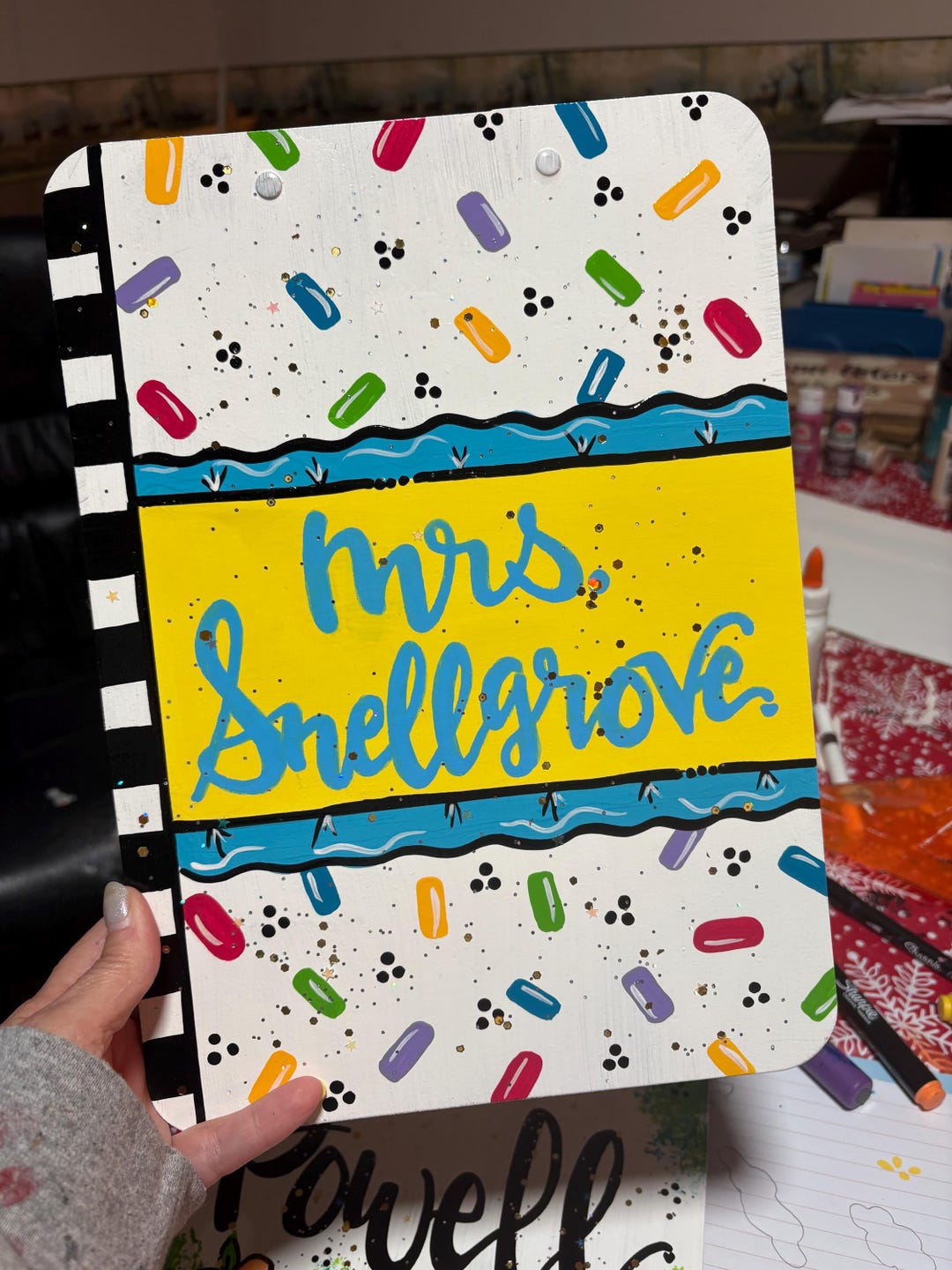 Personalized Teacher Clipboard: Hand-painted Confetti Gift - Etsy