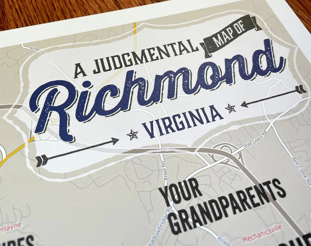 Judgmental Map of Richmond Virginia 18"x24" Print - 2024 - Etsy